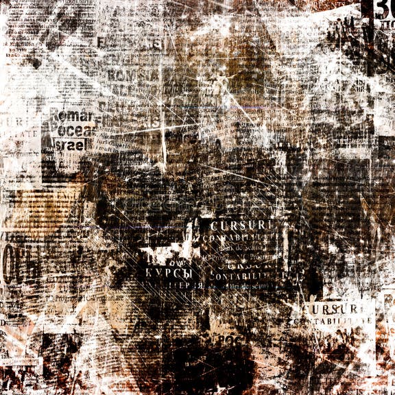 Grunge Abstract Newspaper Background for Design Stock Illustration ...