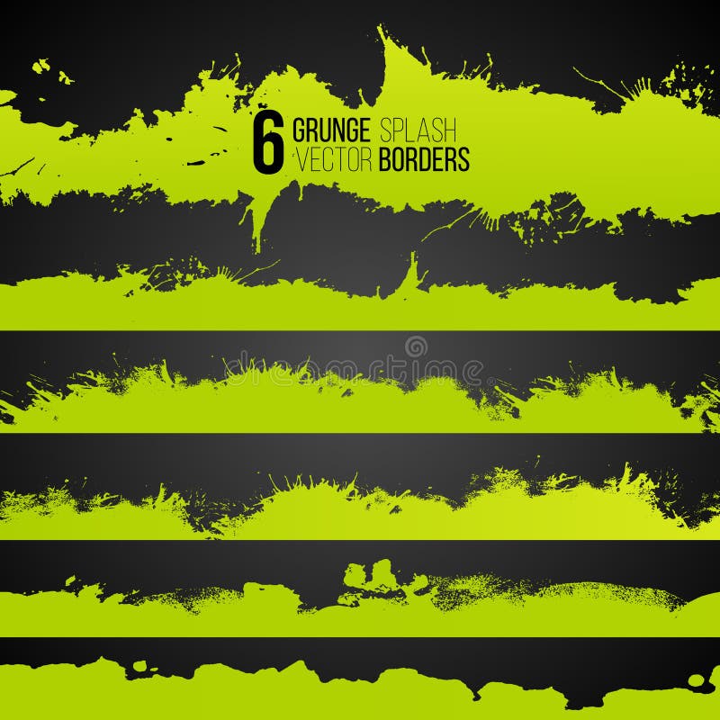 Grunge Acid Color Drawn Splashes Collection Stock Vector - Illustration ...