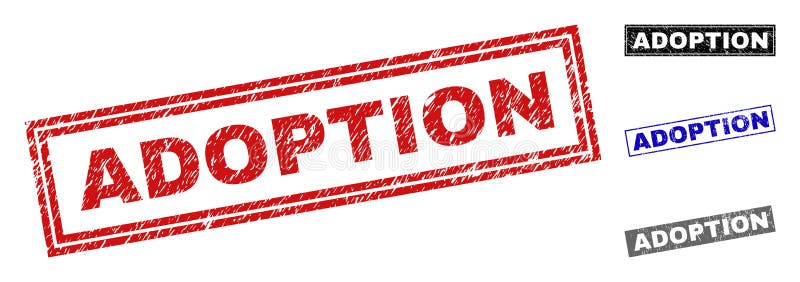 Grunge ADOPTION Scratched Rectangle Stamp Seals Stock Vector ...