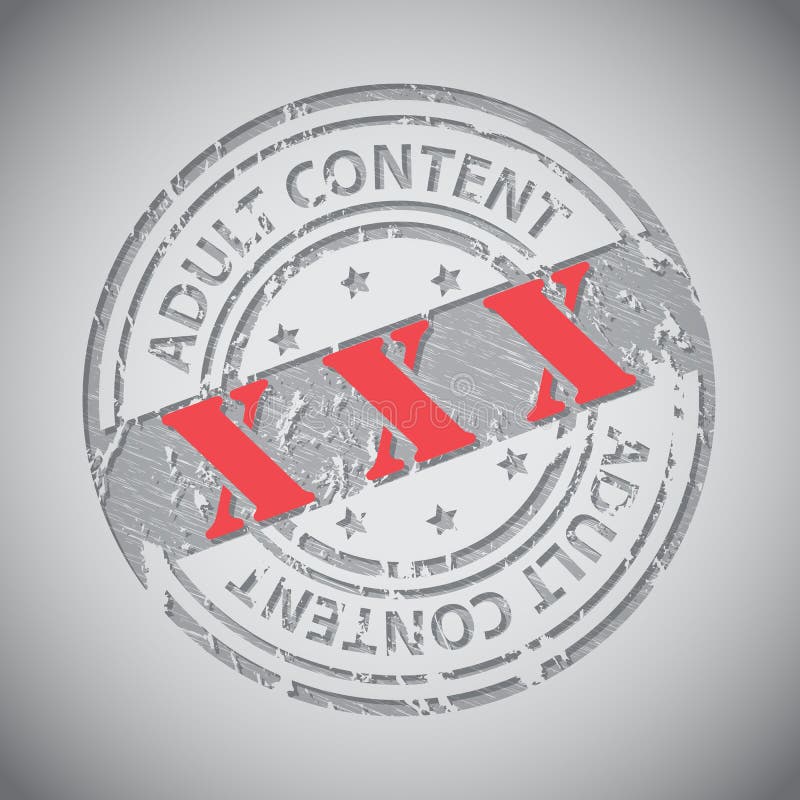 Grunge Adult Content Circle Stamp With Xxx Text Stock Vector