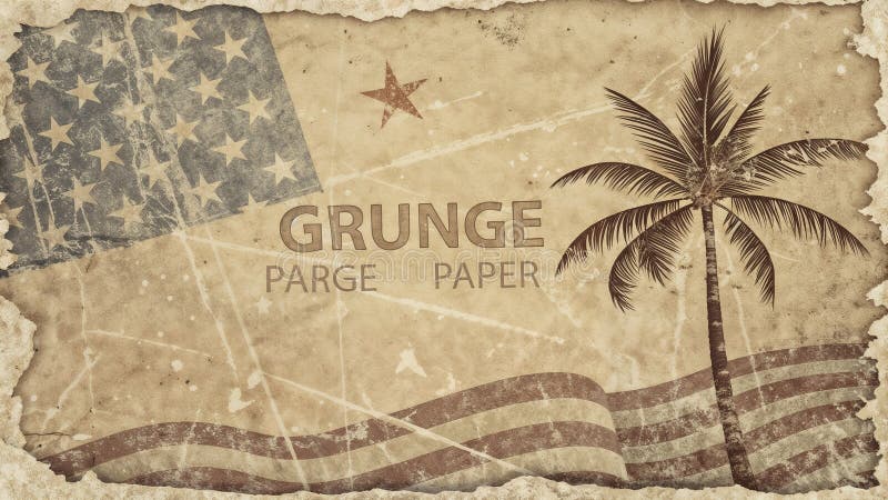Grunge American Flag Design on Textured Paper Stock Illustration ...