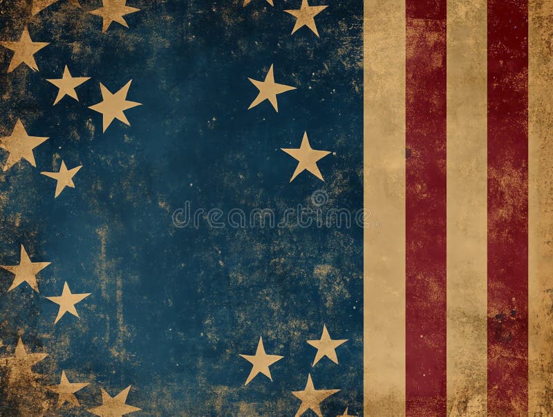 Grunge American Flag with Vintage Textures for Celebrating Independence ...
