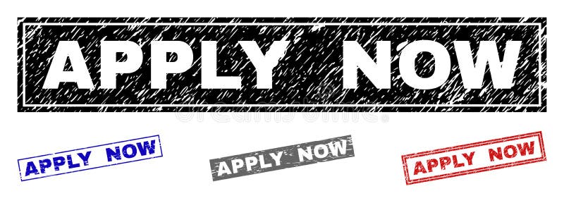 Grunge APPLY NOW Scratched Rectangle Watermarks Stock Vector ...