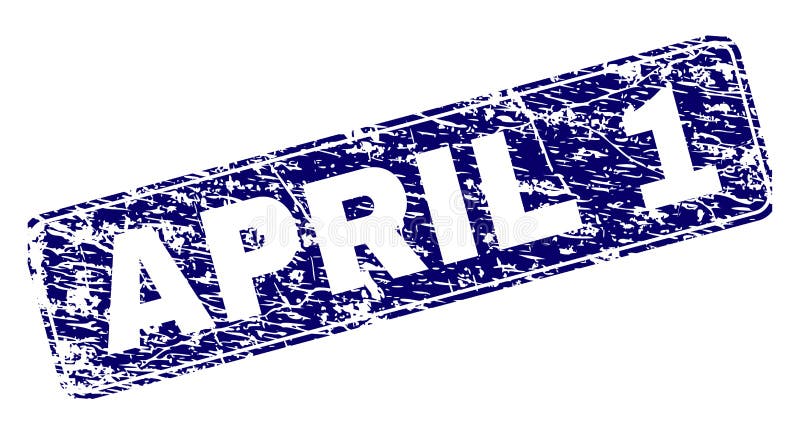 Grunge APRIL 1 Framed Rounded Rectangle Stamp Stock Vector ...