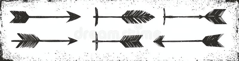 This Grunge Arrow Set Comes with Zig-zag Arrows and Curved Direction ...