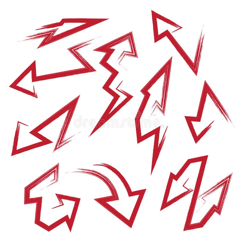 Grunge Arrows Set stock vector. Illustration of pointer - 43087916