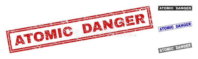 Grunge ATOMIC DANGER Textured Rectangle Watermarks Stock Vector ...