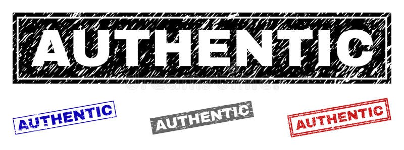 Grunge AUTHENTIC Textured Rectangle Stamp Seals Stock Vector ...