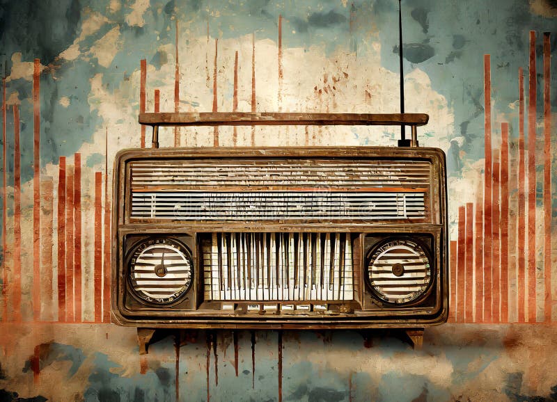 Retro Radio stock illustration. Illustration of bars - 296949375