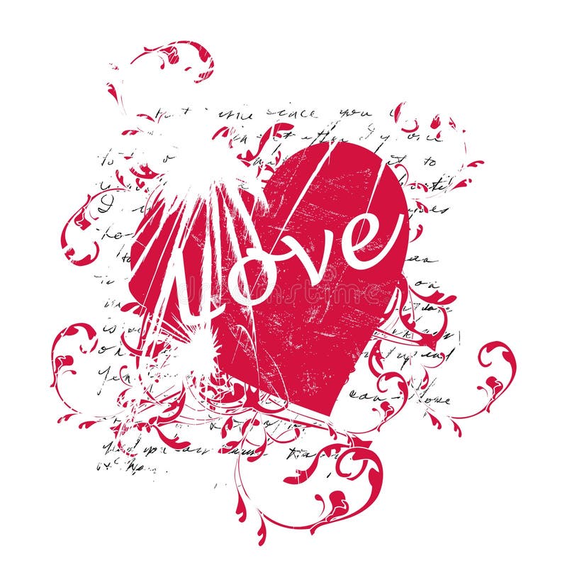 Grunge Love Background Vector Stock Vector - Illustration of unclean ...