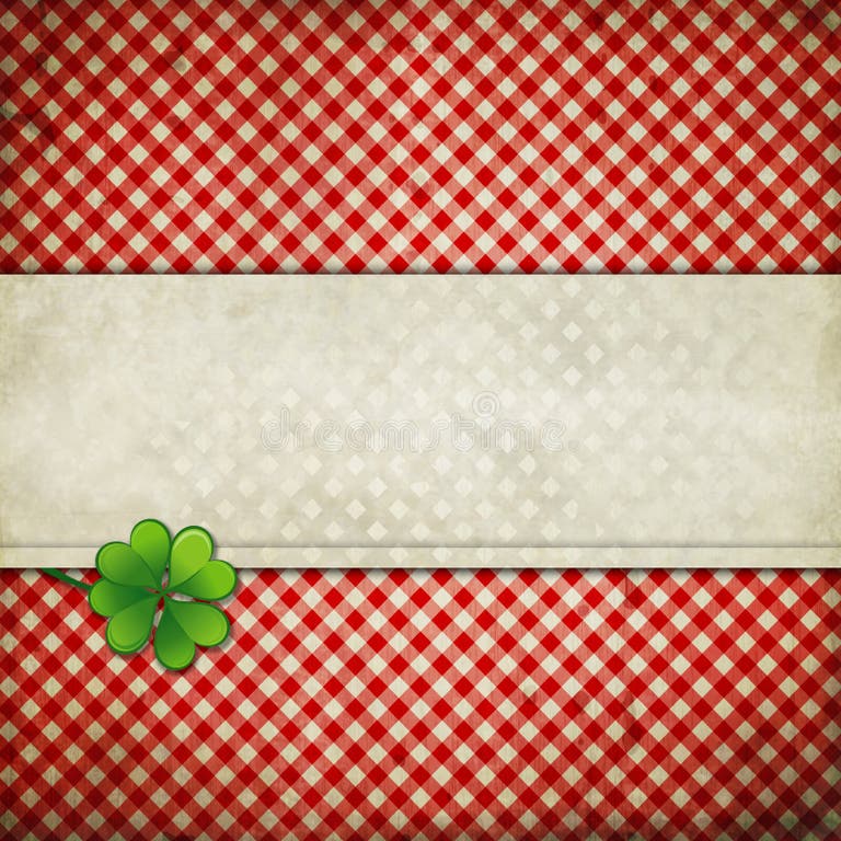 Grunge Background with Clover Leaf Stock Illustration - Illustration of ...