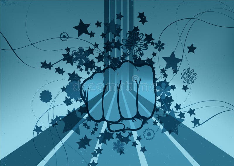 Grunge Background with Fist Stock Illustration - Illustration of design ...
