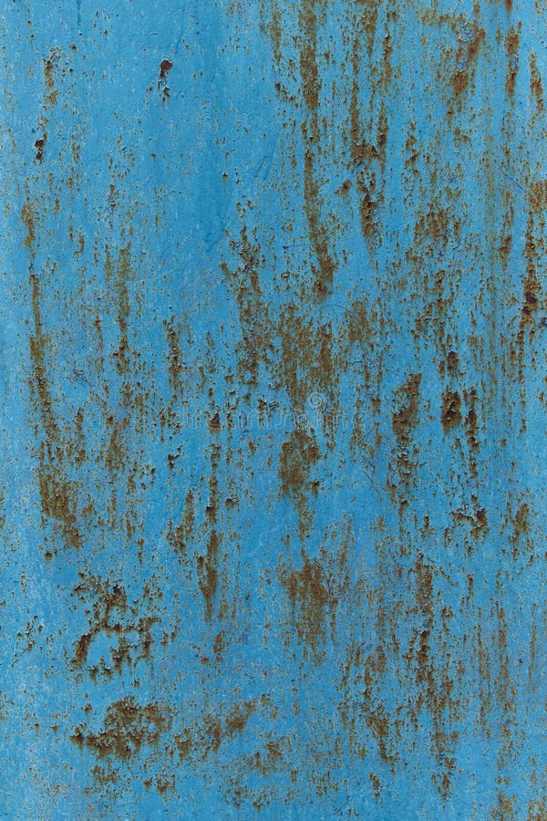 Rusty Painted Metal Surface on Wall Background. Pattern of Rustic Blue ...