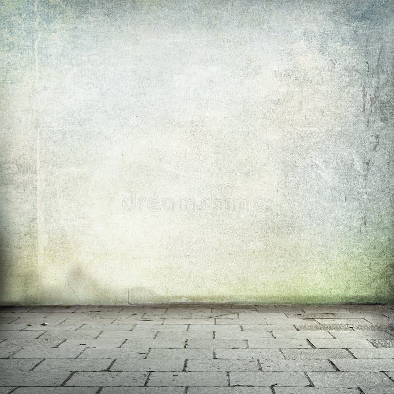 Grunge Background Old Wall Texture and Sidewalk Room Interior without ...