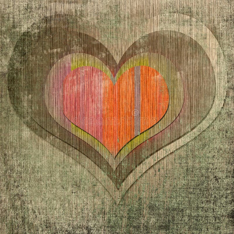 Grunge Background with Red Heart in Center Stock Illustration ...