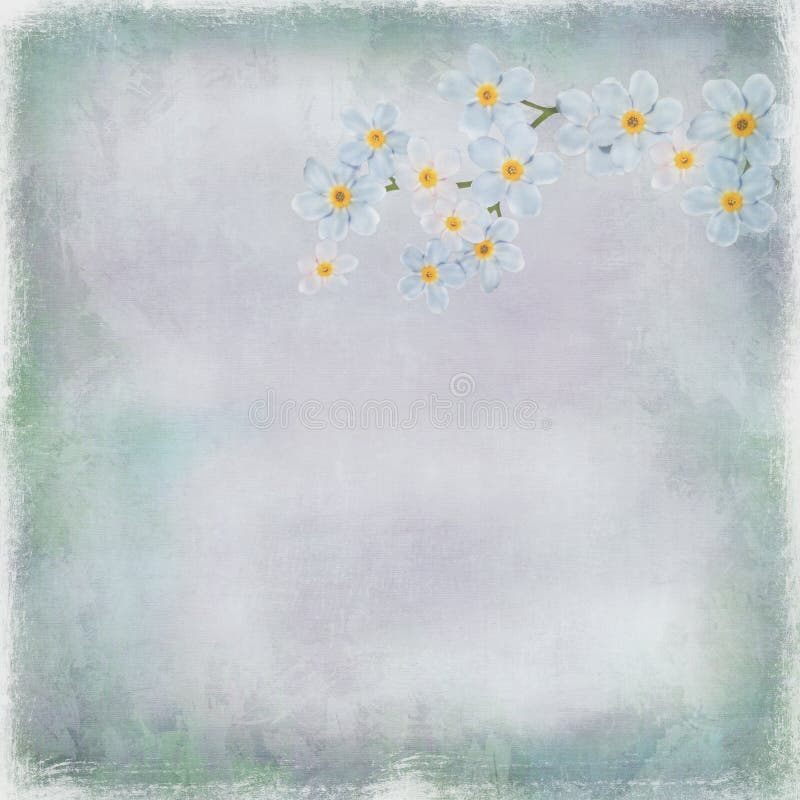 Grunge Background with Spring Flowers Stock Illustration - Illustration ...