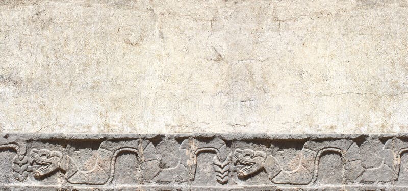 Grunge Background with Stone Wall Texture and Bas-relief Carving of a ...