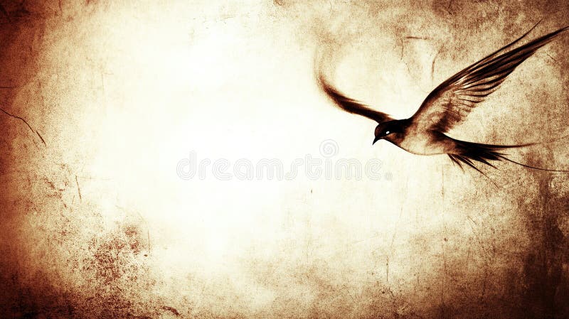 Grunge Background Swallow Bird Flight Freedom Design Stock Photo ...