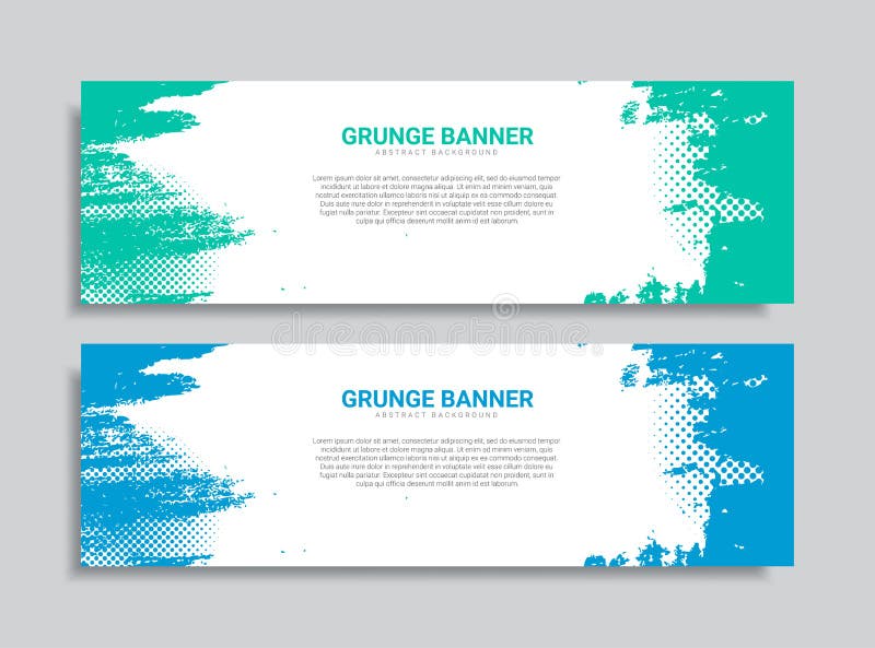 Grunge Banner Design Set in Two Colors Stock Vector - Illustration of ...