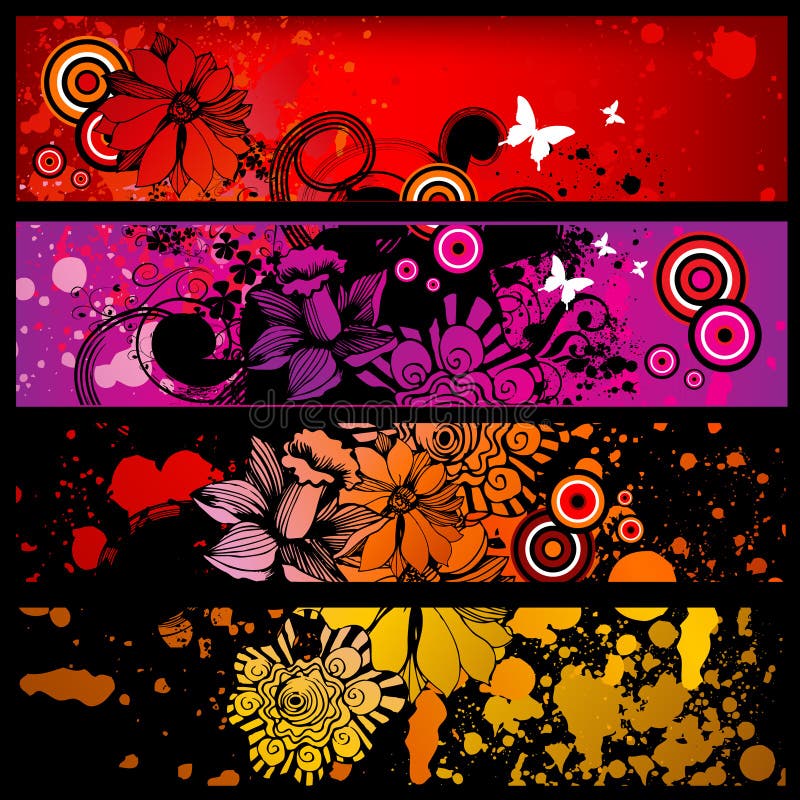 Grunge banner set stock vector. Illustration of grunge - 12356712
