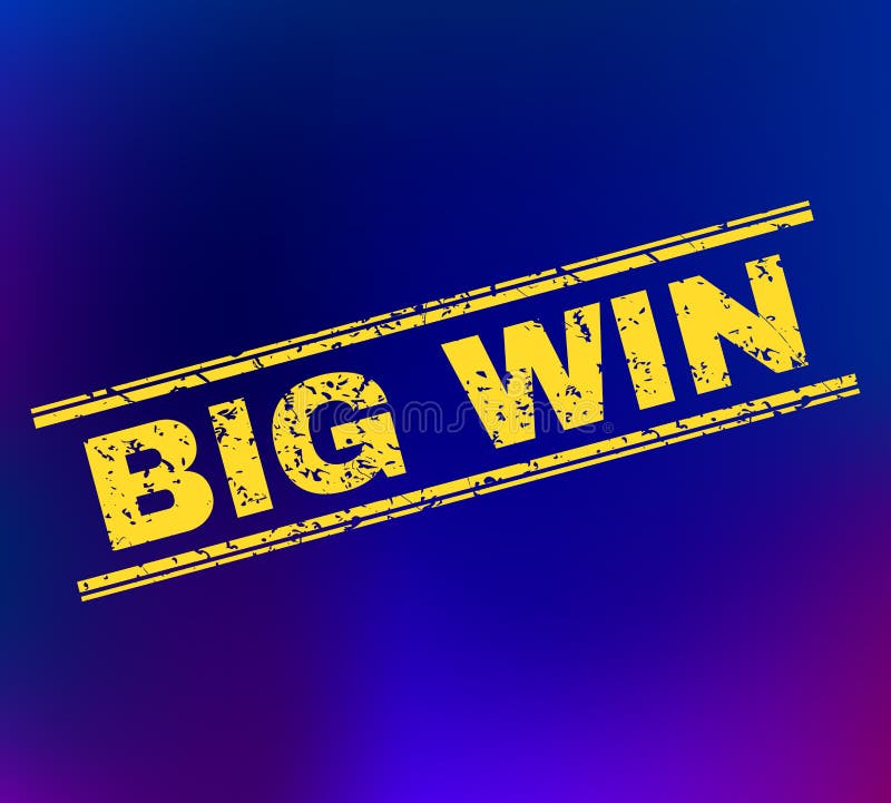 BIG WIN Scratched Stamp Seal on Gradient Background Stock Vector ...