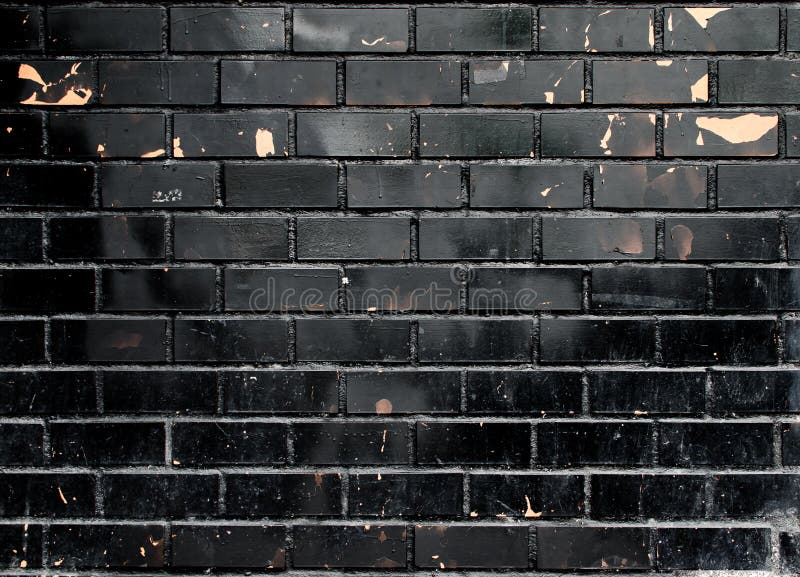 Grunge Black Brick Wall Texture Stock Image - Image of cement, rough ...