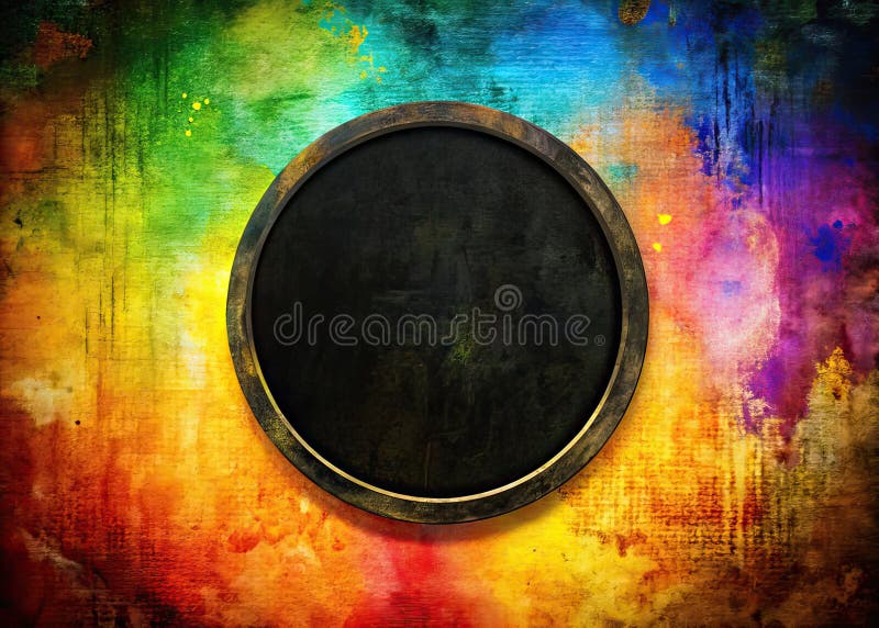 Grunge Black Circle and Oval Frame a Distressed Artistic Design Element ...