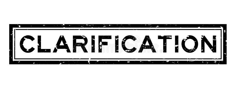 Grunge Black Clarification Word Square Rubber Stamp on White Background ...