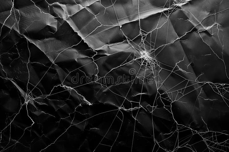 Grunge Black Crumpled Paper Texture with Web Natural Scratched Pattern ...