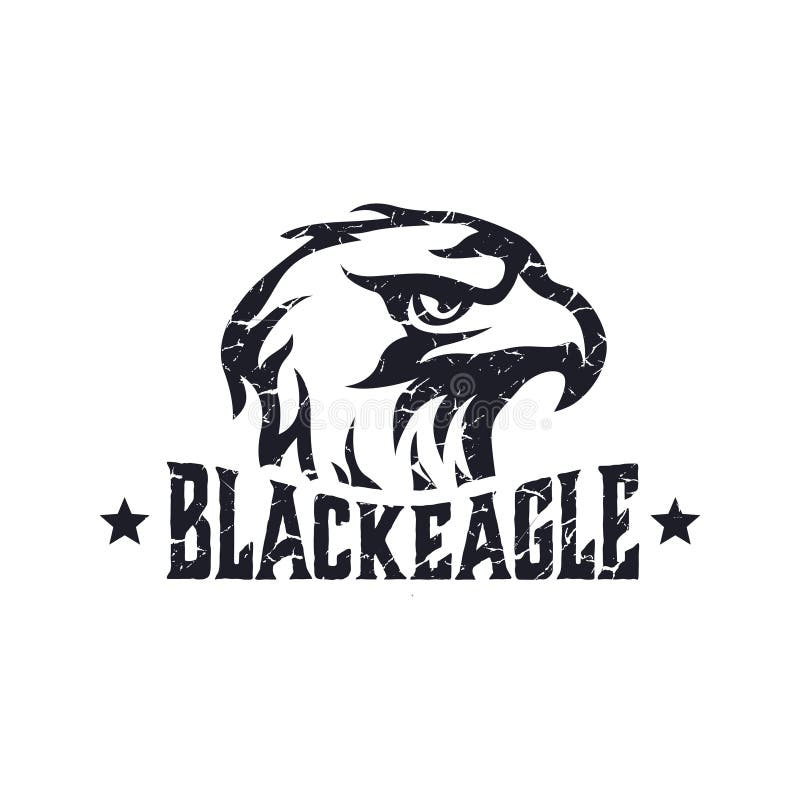 Grunge Black Eagle Logo Design Template Stock Vector - Illustration of ...