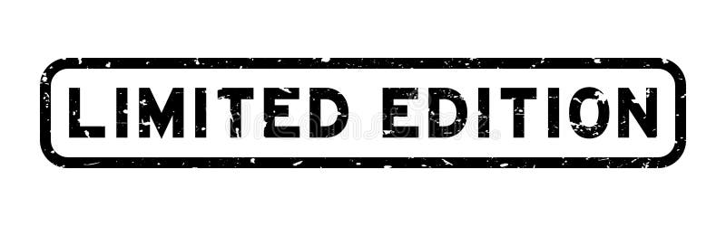 Grunge Black Limited Edition Word Square Rubber Stamp on White ...