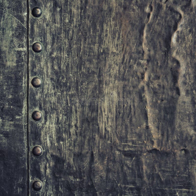 Grunge Black Metal Plate with Rivets Screws Background Texture Stock ...