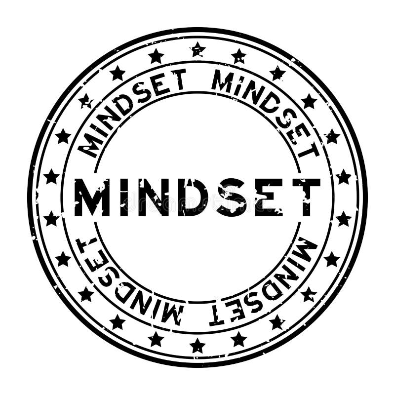 Grunge Black Mindset Word Round Rubber Stamp on White Background Stock ...