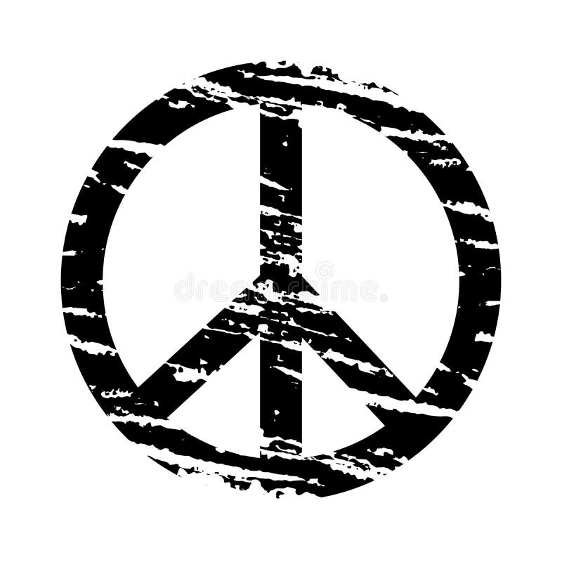 Black Peace Symbol Painted with Brush, Vector Stock Vector ...