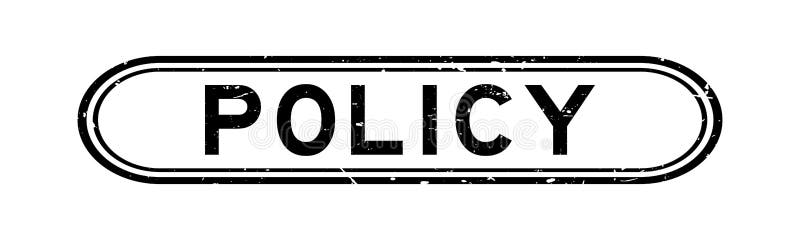 Grunge Black Policy Word Rubber Stamp on White Background Stock Vector ...