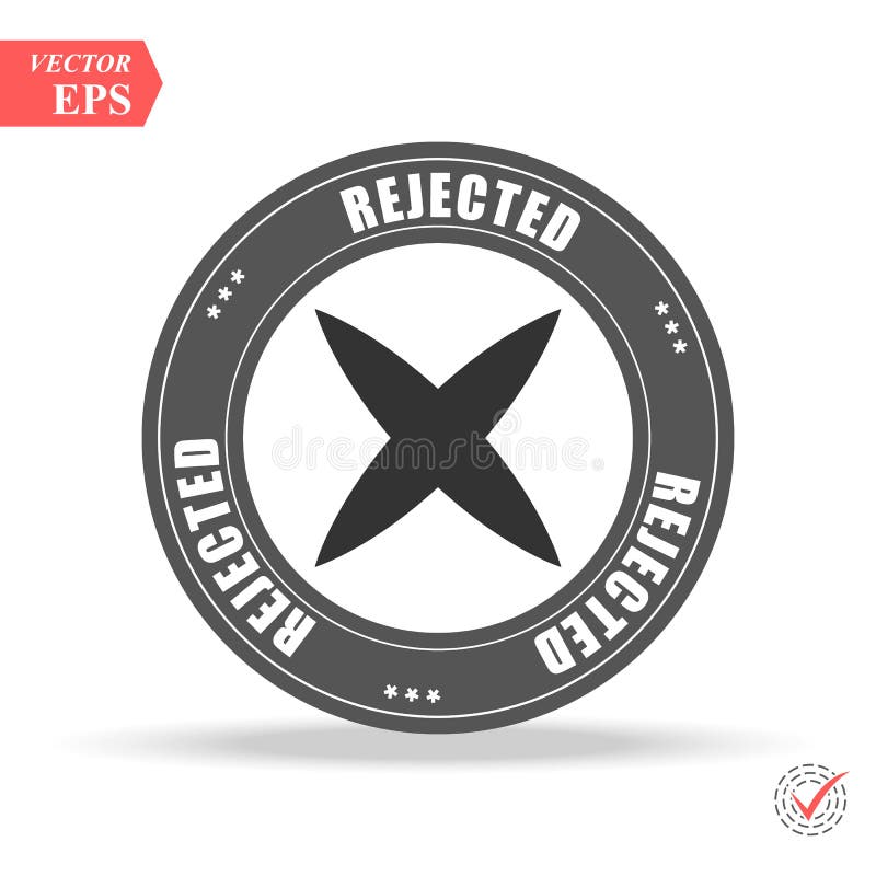 Grunge Black Rejected Round Rubber Seal Stamp on White Background Stock ...