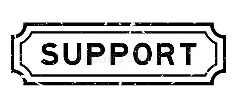 Grunge Black Support Word Rubber Stamp on White Background Stock Vector ...