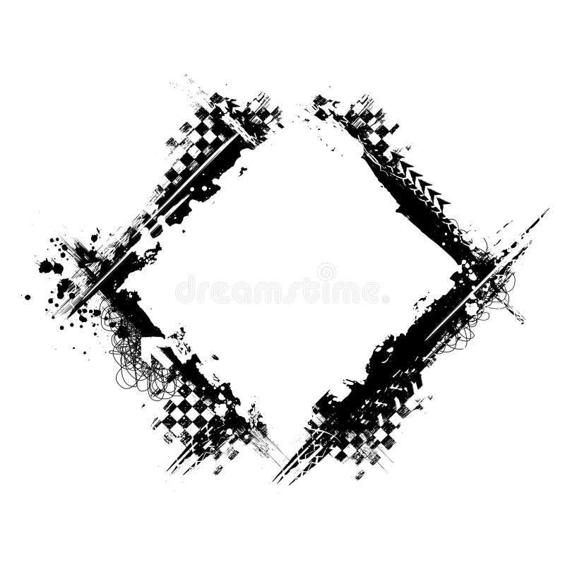 Grunge Black Tire Square Frame Stock Vector - Illustration of bike ...