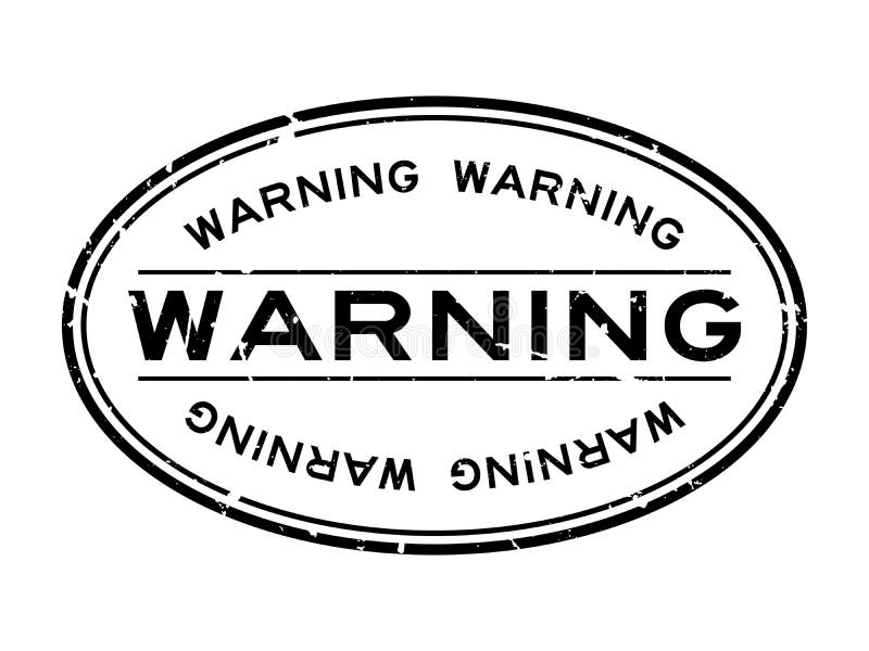 Grunge Black Warning Word Oval Rubber Stamp on White Background Stock ...