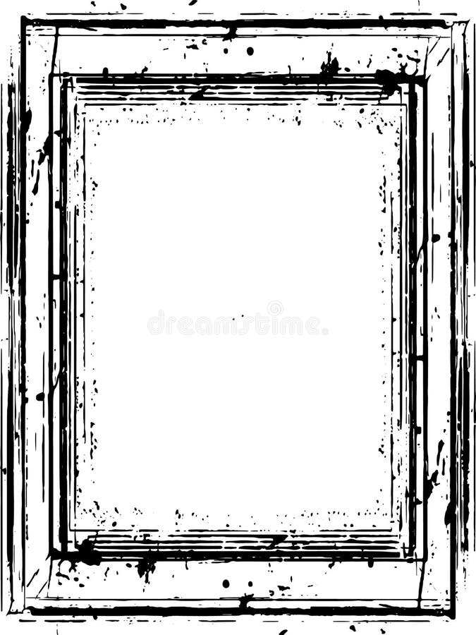 A Grunge Black and White Grunge Frame with a White Background, a Square ...