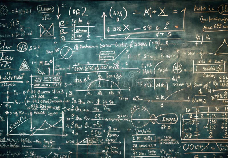 Grunge Blackboard Full of Mathematical Problems and Formulas Stock ...