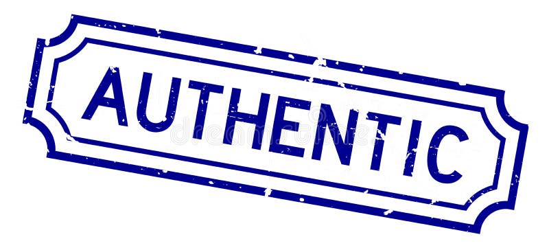 Grunge Blue Authentic Word Rubber Stamp on White Background Stock ...