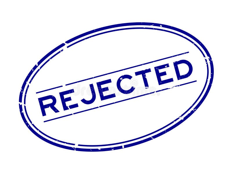 Grunge Blue Rejected Word Oval Rubber Stamp on White Background Stock ...