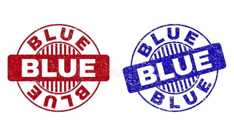 Grunge BLUE Scratched Round Stamp Seals Stock Vector - Illustration of ...
