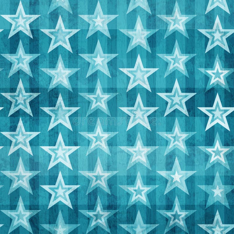 Grunge Blue Stars Seamless Pattern Stock Vector - Illustration of ...