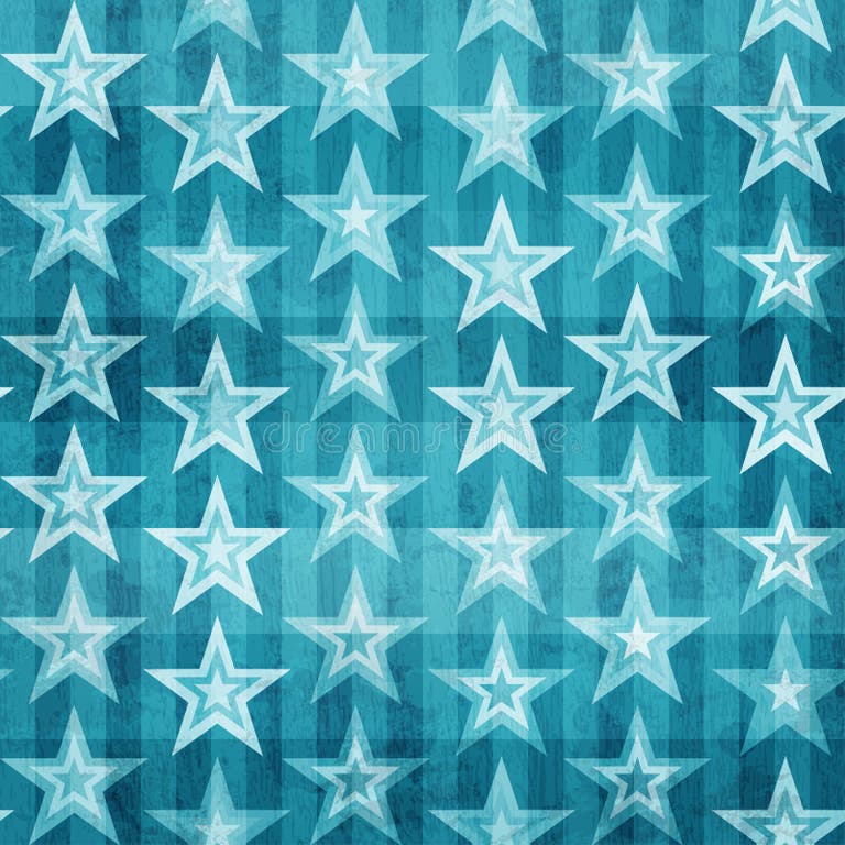 Grunge Blue Stars Seamless Pattern Stock Vector - Illustration of ...