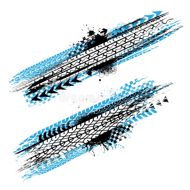 Grunge Blue Tire Track Banners Stock Vector - Illustration of bike ...