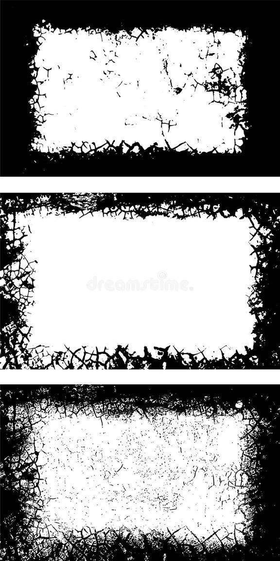 Grunge Border Frames Bundle, Distressed and Jagged Rectangular Frames ...