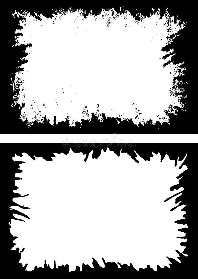 Grunge Border Frames Set, Which Showcases Two Rectangular Frames with ...
