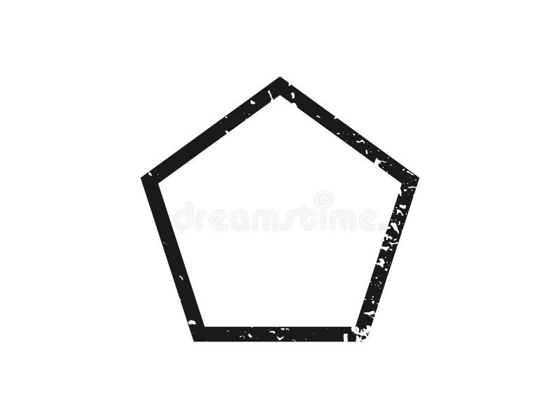 Grunge Border in Pentagon Form Stock Vector - Illustration of graphic ...